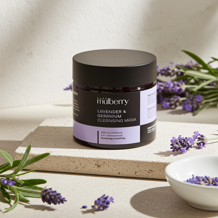 Organic Cleansing Mask - Lavender & Geranium 50g – Pure Mulberry